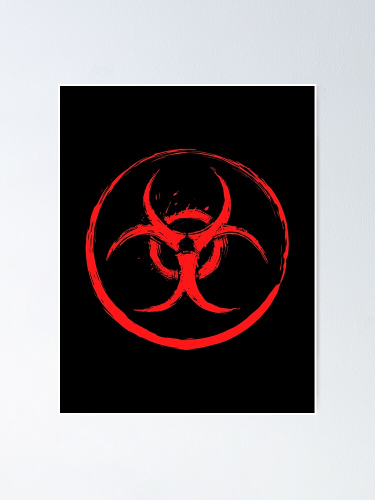 "Red Biohazard Symbol" Poster by EBM-Gear | Redbubble