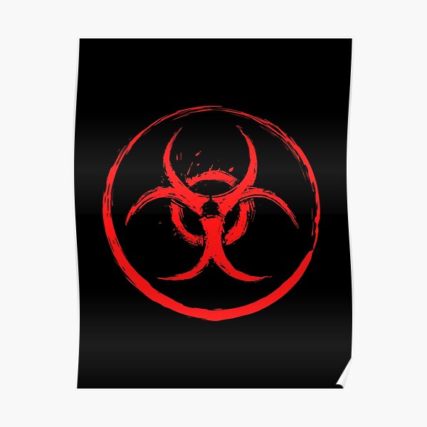 "Red Biohazard Symbol" Poster by EBM-Gear | Redbubble