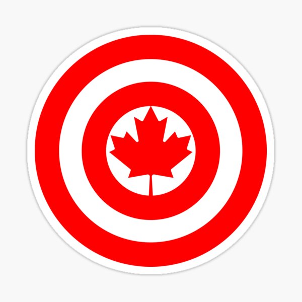 "Captain Canada Shield (Sorry, America)" Sticker by fandemonium | Redbubble