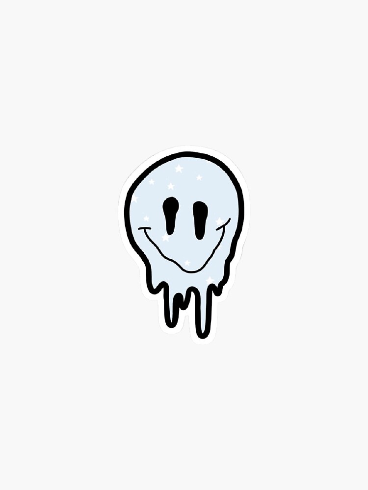 "Blue Star Drippy Smiley Face" Sticker by snazzzstickerss | Redbubble
