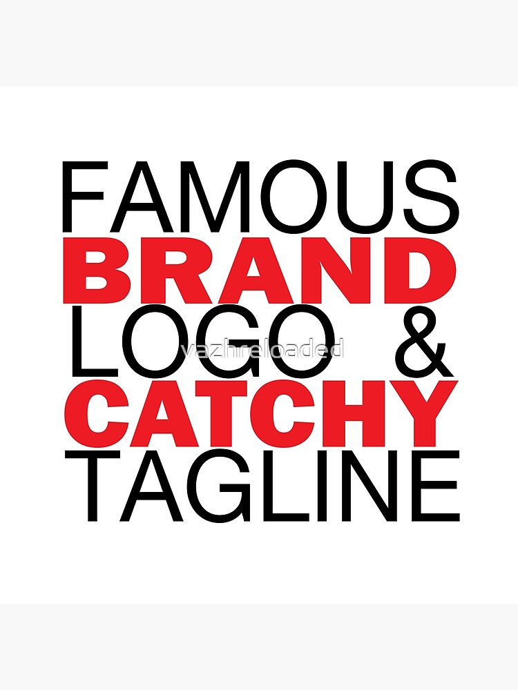 "FAMOUS BRAND LOGO AND CATCHY TAGLINE" Throw Pillow for Sale by ...
