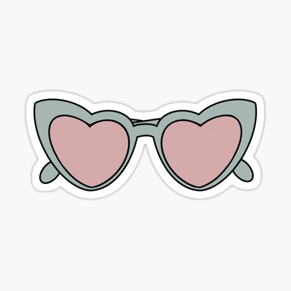 "Heart sunglasses" Sticker by Elephantsart | Redbubble