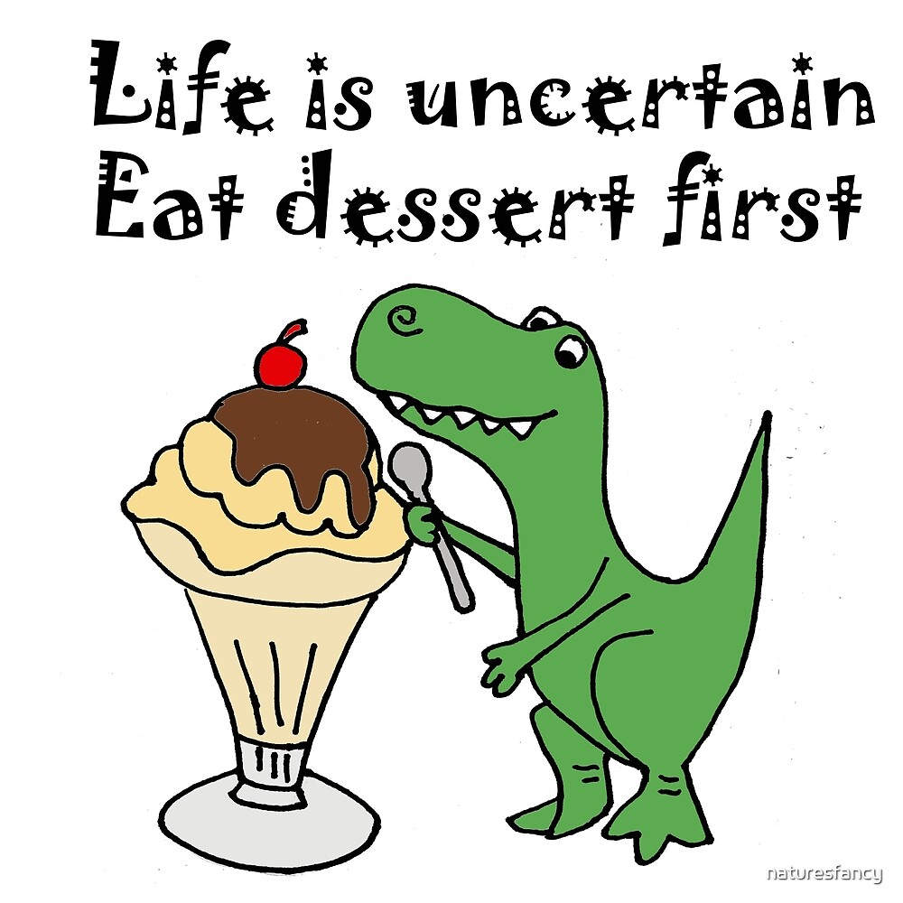 "Funny T-Rex Eating Ice Cream" by naturesfancy | Redbubble