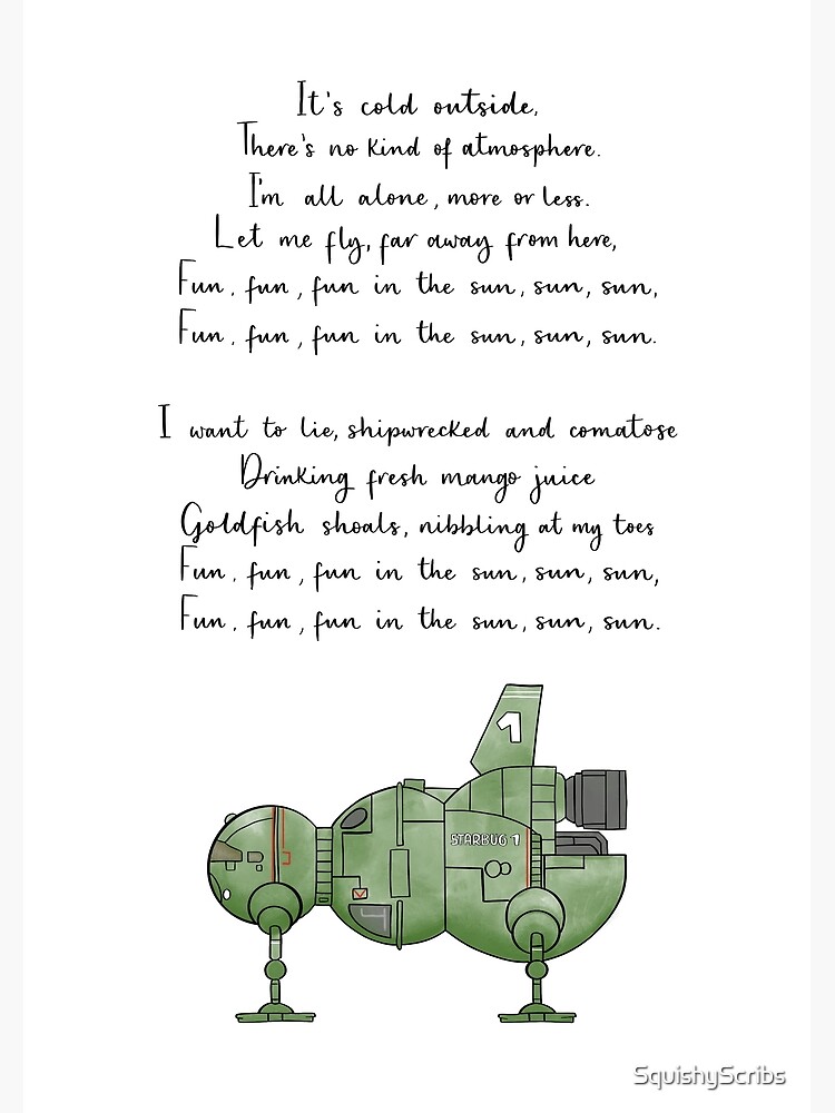 "Red Dwarf Theme Song Hand Lettered & Illustrated" Poster for Sale by ...