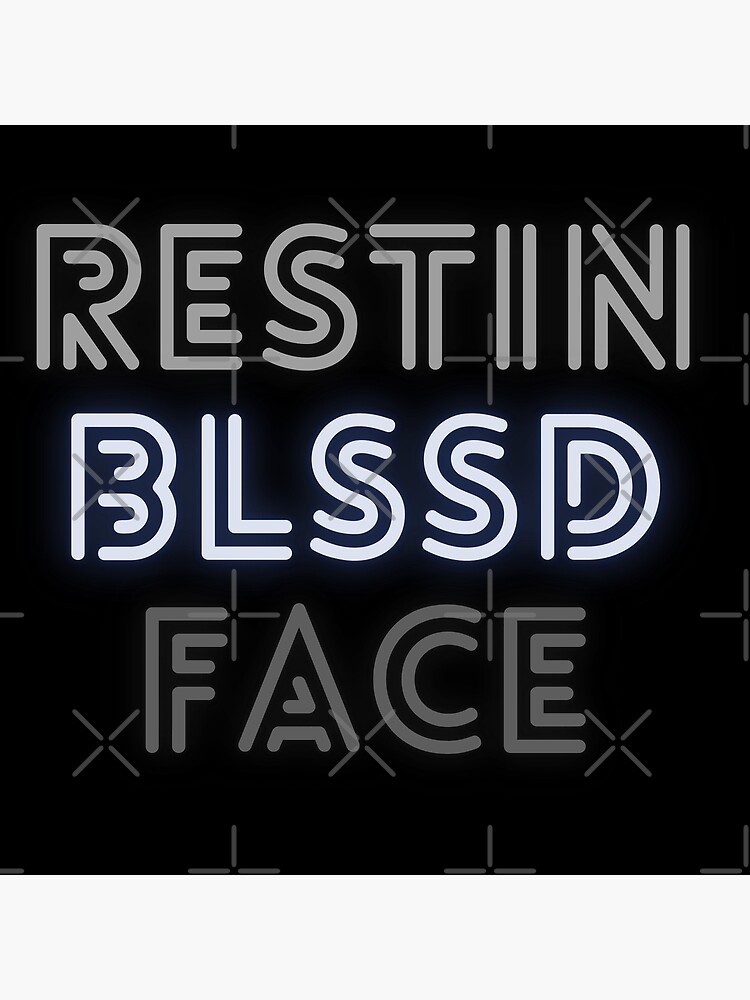 "Resting Blessed Face Spiritual Warrior- Retro Neon Text Based Design ...