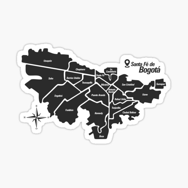 "Bogota City Map Colombia" Sticker for Sale by OneDailyDesign | Redbubble