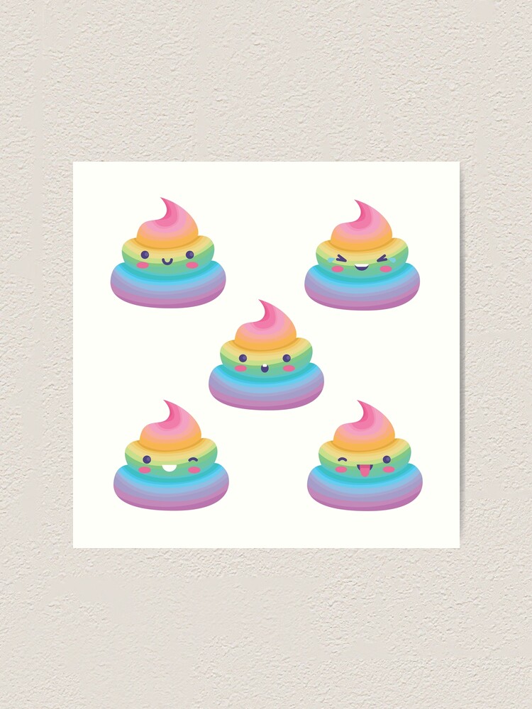 "Rainbow Unicorn Poop Kawaii Emojis" Art Print for Sale by ittakes2 ...