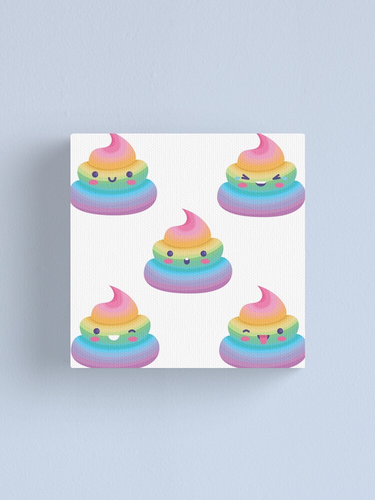 "Rainbow Unicorn Poop Kawaii Emojis" Canvas Print by ittakes2 | Redbubble