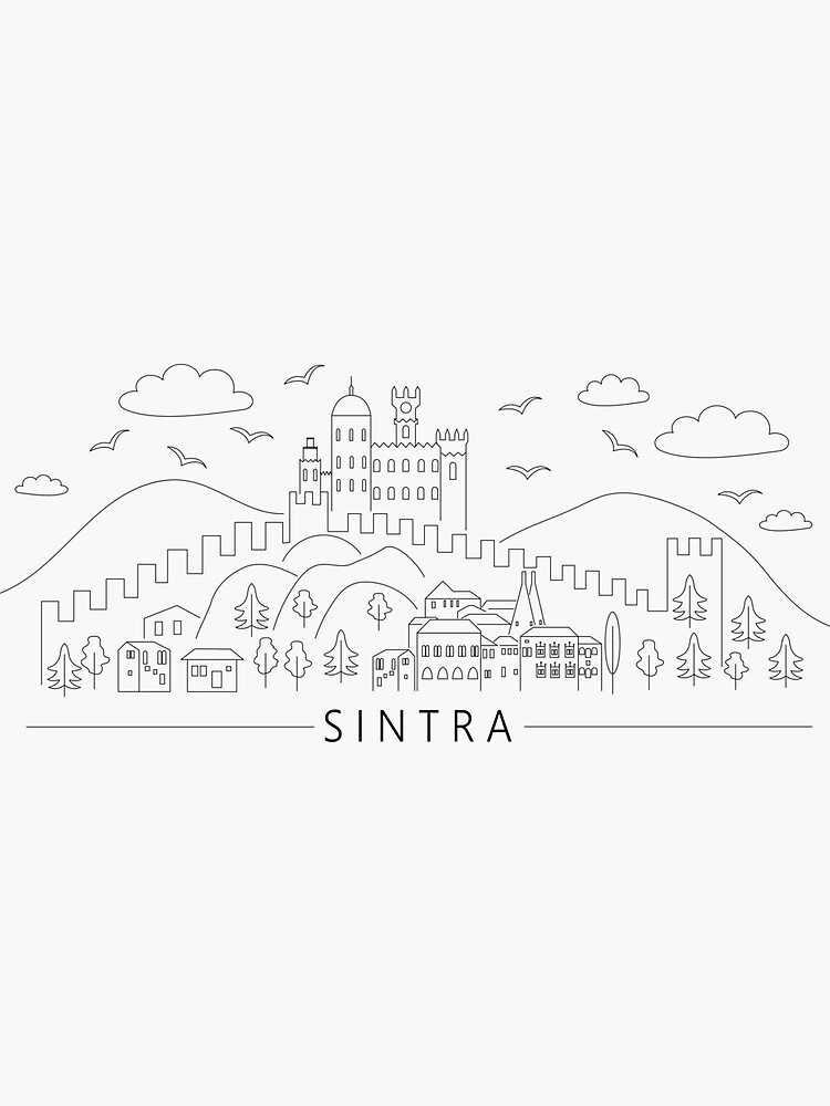 "Sintra in Line Art Style" Sticker for Sale by firmine417 | Redbubble
