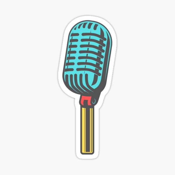 "Colorful Hand Drawn Microphone" Sticker for Sale by kemonbtw204 ...