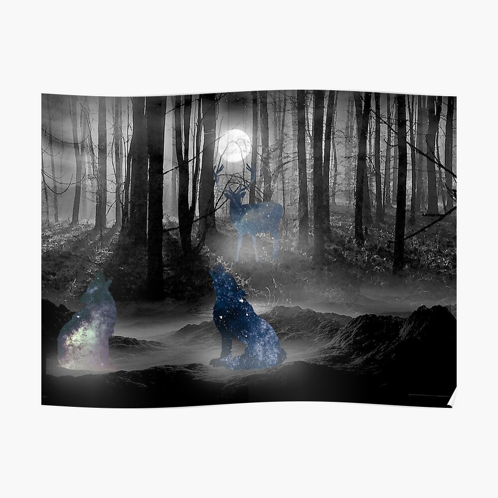 "Midnight Howl" Poster by Awendela | Redbubble
