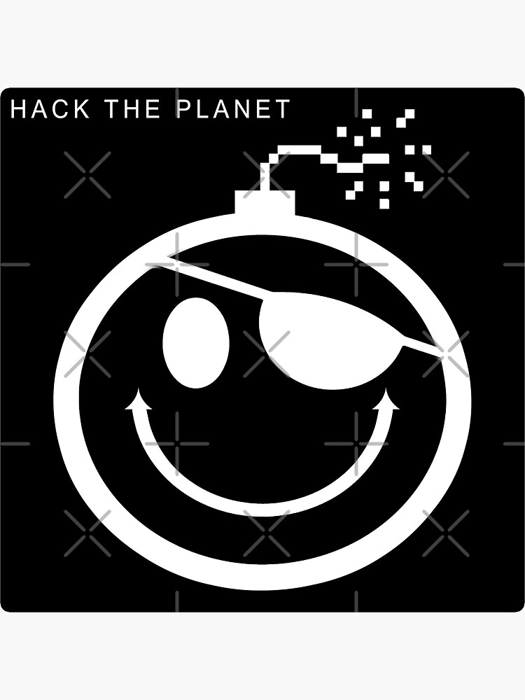 "Hacker Smiley - hack the planet stamp" Sticker for Sale by aromis ...