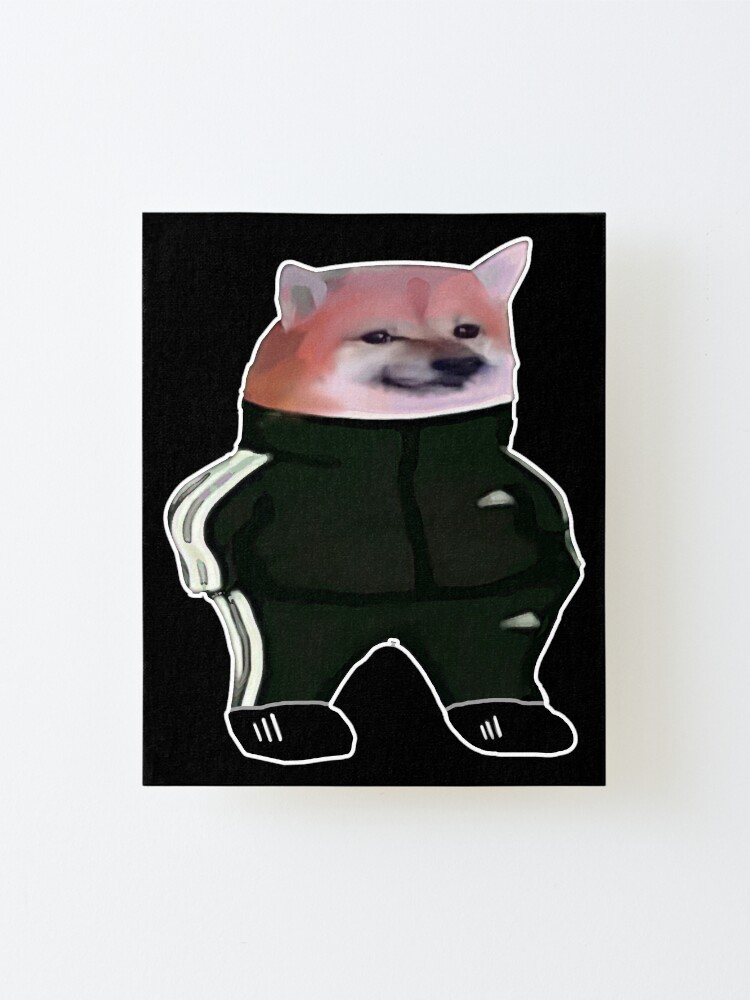 "Cheems Tracksuit Doge Slav Shiba Inu Meme " Mounted Print for Sale by ...