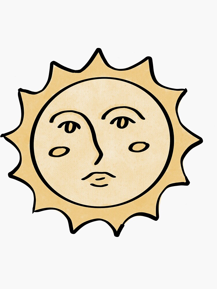 "Bohemian Sun Face" Sticker by Bella1114 | Redbubble