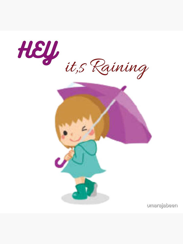 "Hey its Raining" Sticker for Sale by umarajabeen | Redbubble