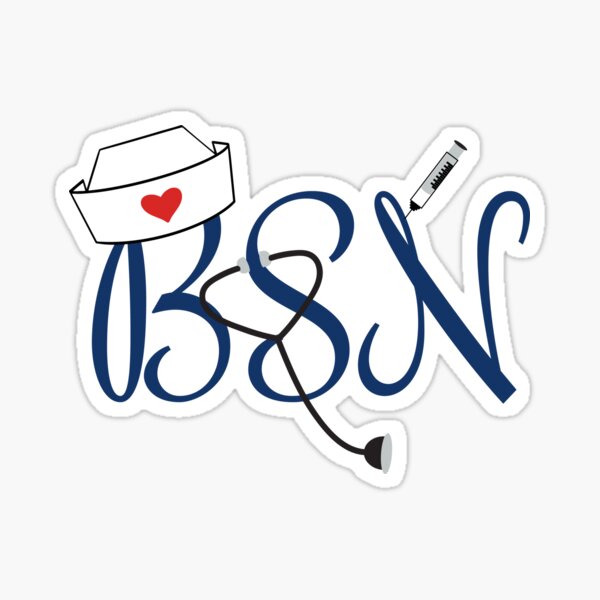 "BSN nurse art - navy" Sticker for Sale by Shelleywinters | Redbubble