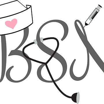 "BSN nurse art - gray" Sticker for Sale by Shelley Winters | Redbubble