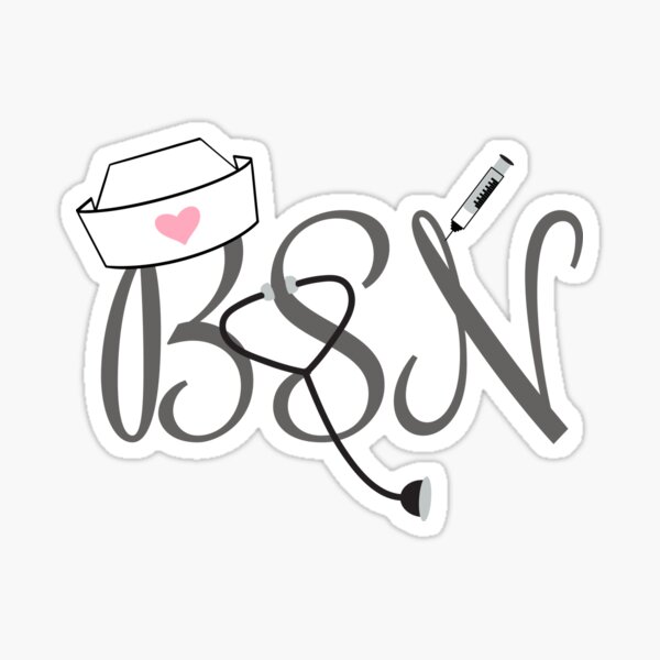 "BSN nurse art - gray" Sticker for Sale by Shelley Winters | Redbubble