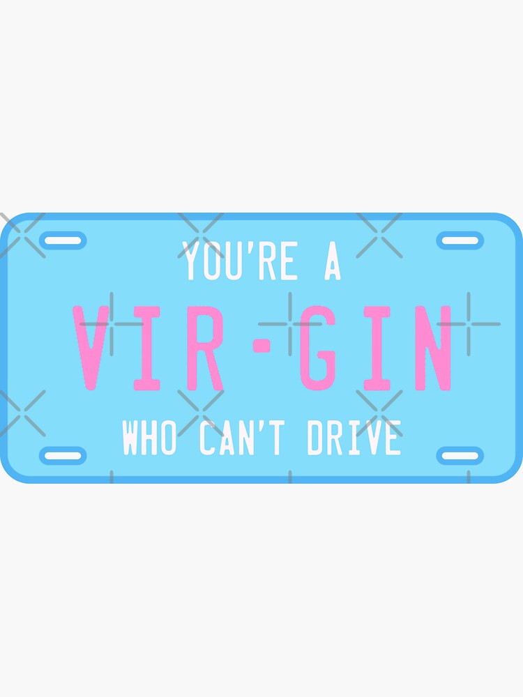 "Clueless Virgin Who Can't Drive, Blue / Pink. License Plate Original ...