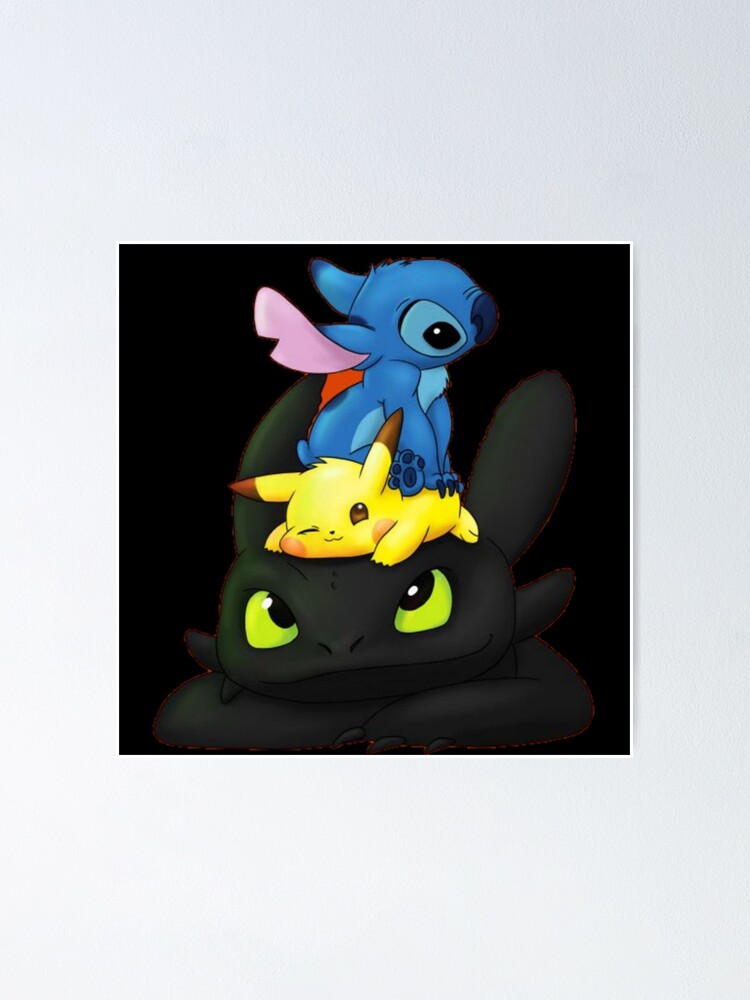 Poster « Chibi Toothless Stitch Pi-ka », par artask | Redbubble