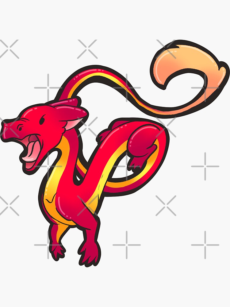 "cute little red dragon " Sticker for Sale by bluejay3657 | Redbubble