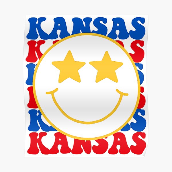 "kansas smiley face with star eyes" Poster for Sale by andreariv ...