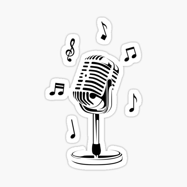 "Hand Drawn Microphone Stickers" Sticker for Sale by Ma3ert | Redbubble
