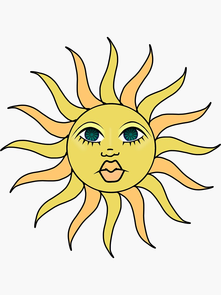 "60s retro mod sun face" Sticker for Sale by vbanka | Redbubble