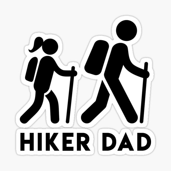 "Hiker Dad and Daughter Silhouette" Sticker for Sale by VanyaKar ...