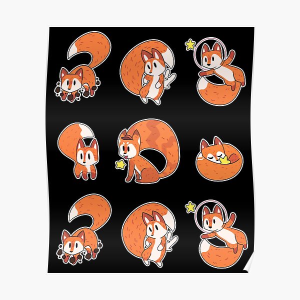 "Furry Fennec Fox Pack" Poster by VHusky | Redbubble
