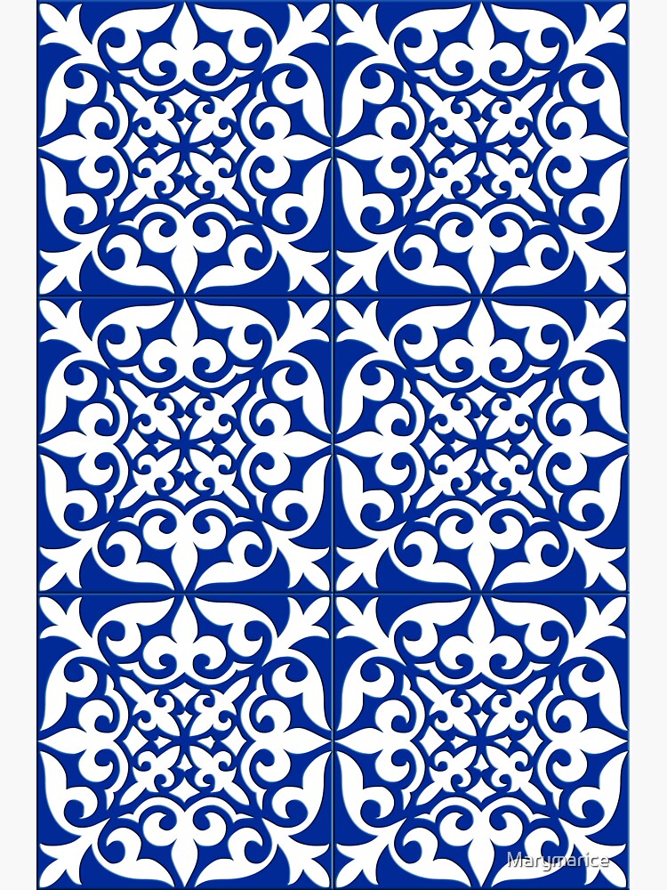 "Moroccan tile - cobalt blue" Sticker by Marymarice | Redbubble