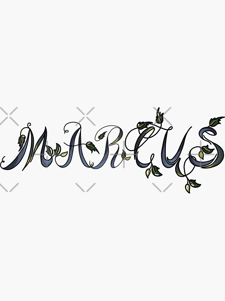 "Marcus name green leaves" Sticker for Sale by Salpisart | Redbubble