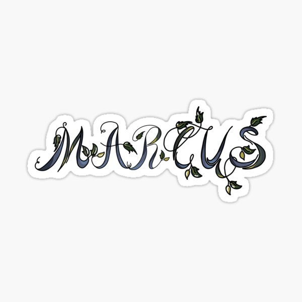 "Marcus name green leaves" Sticker for Sale by Salpisart | Redbubble