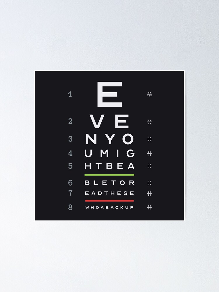 "Funny eye test for readers invading your personal space" Poster for ...