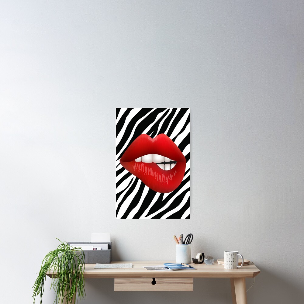 "Hot Lips Zebra Print" Poster by OddSpace | Redbubble