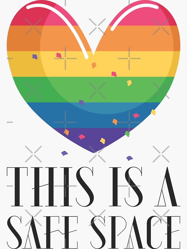 "Safe Space For Everyone - Heart - White Background" Sticker for Sale ...