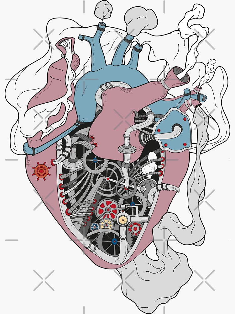 "Mechanic Heart" Sticker by noeldelmar | Redbubble