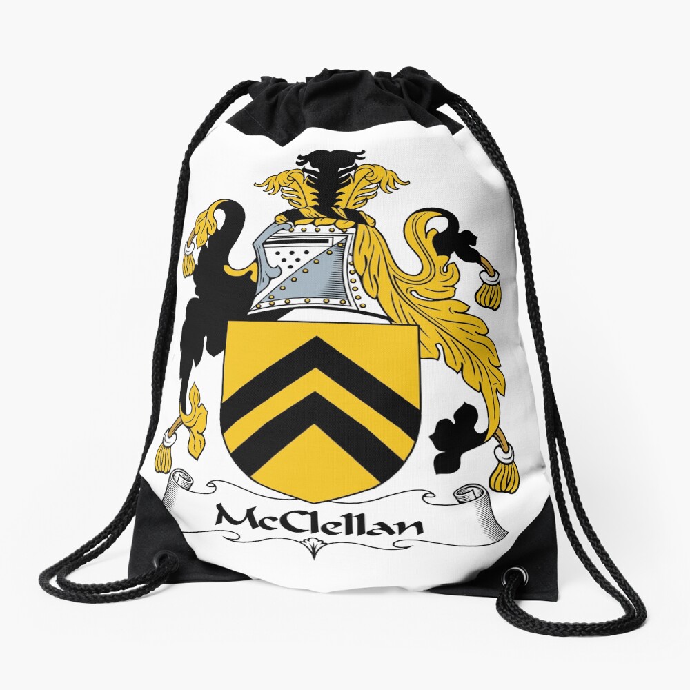 "McClellan Coat of Arms / McClellan Family Crest" Drawstring Bag for ...