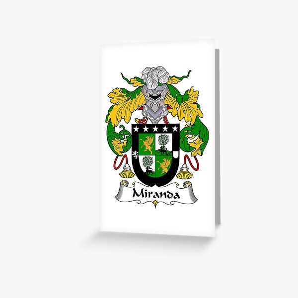 "Miranda Coat of Arms/Family Crest" Greeting Card by carpediem6655 ...