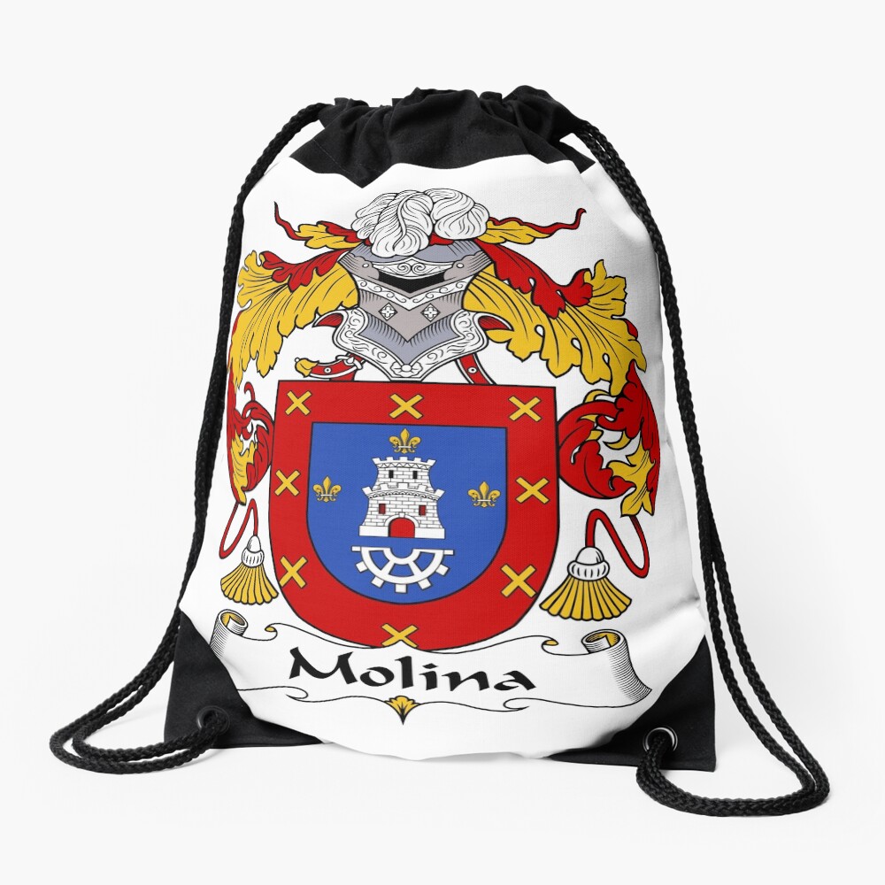 "Molina Coat of Arms/Family Crest" Drawstring Bag for Sale by ...