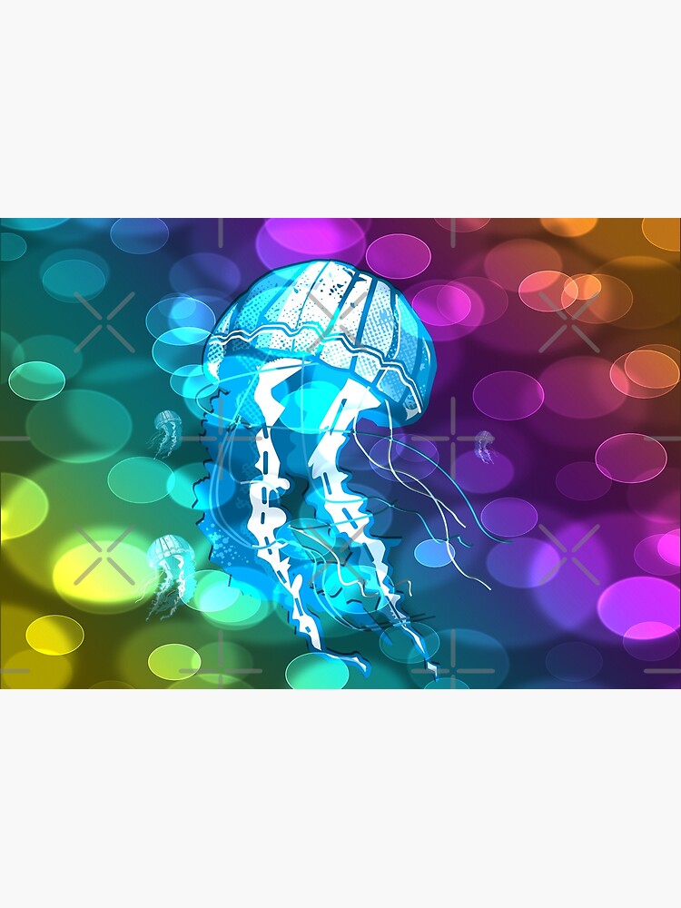 Lámina fotográfica «Medusa de neón con fondo de destello de lente» de ...