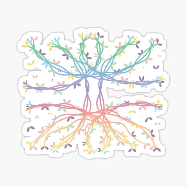 "Outline tree of life -rainbow" Sticker for Sale by Miisdesign | Redbubble