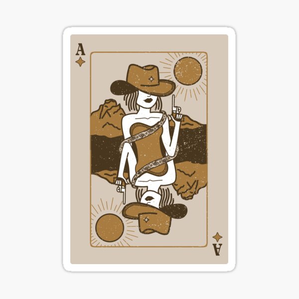 "Cowgirl Ace Card" Sticker for Sale by llaux | Redbubble