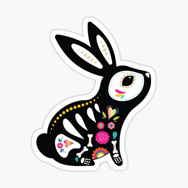 "Day of the dead Bunny dia de los muertos Rabbit Sugar skull Bunny ...