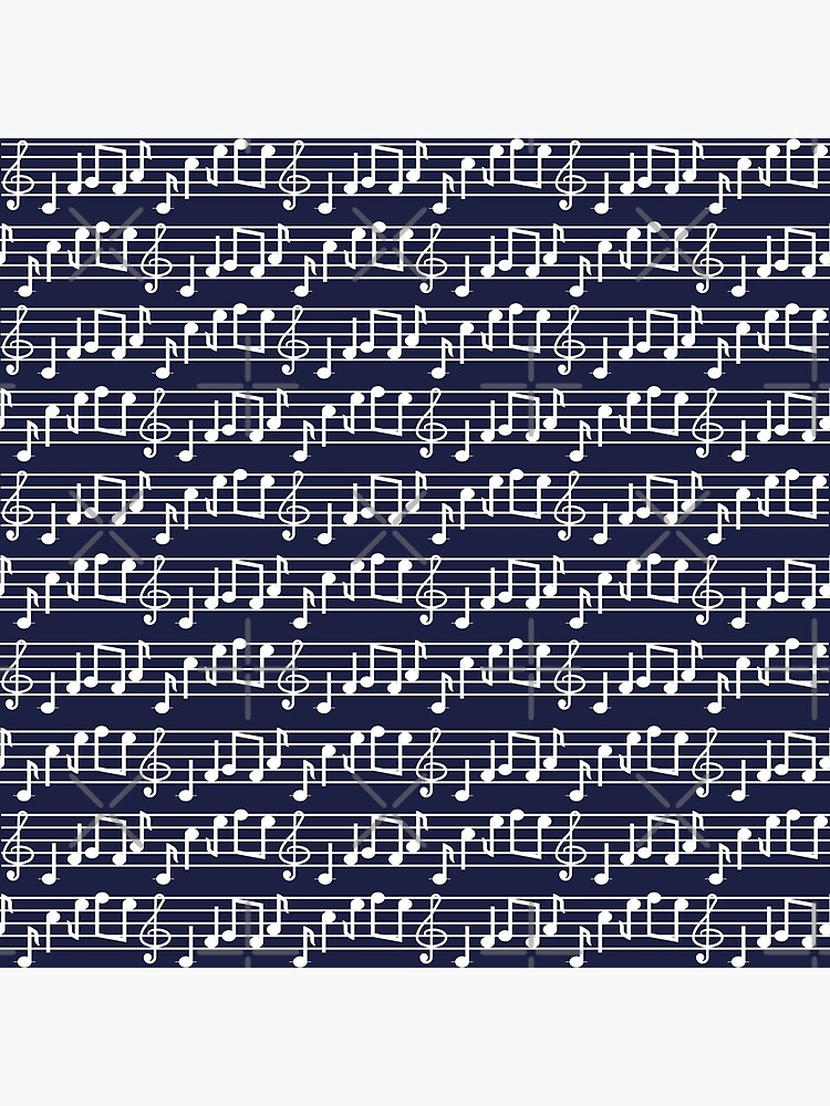 "White music notes on navy blue" Poster for Sale by IONcreatION | Redbubble
