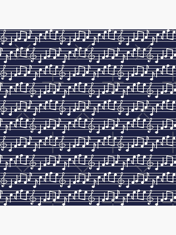 "White music notes on navy blue" Sticker for Sale by IONcreatION ...