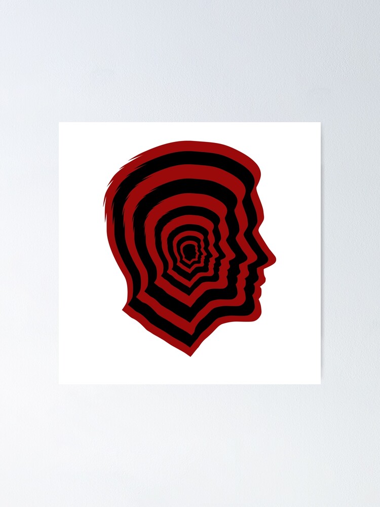 "Funky Head Red and Black" Poster for Sale by Seaweed17 | Redbubble