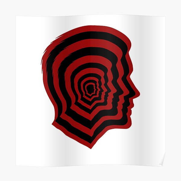 "Funky Head Red and Black" Poster for Sale by Seaweed17 | Redbubble