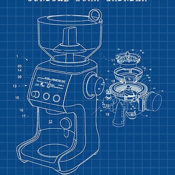 "Conical Burr Grinder Technical Drawing Patent Blueprint" Photographic ...