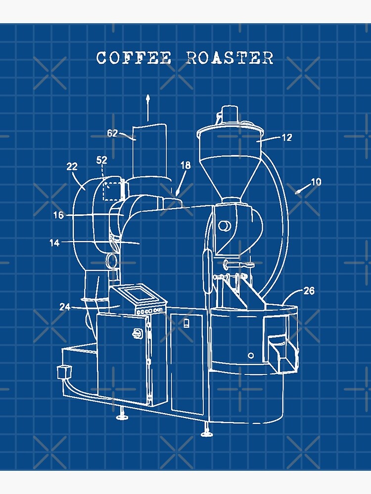 "Coffee Roaster Technical Drawing Patent Blueprint" Poster for Sale by ...